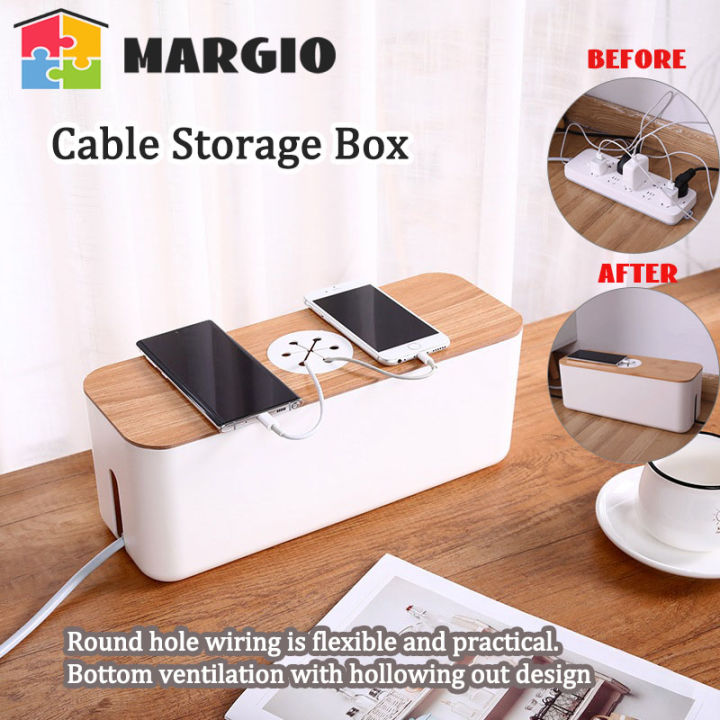 【SG】 Bamboo Cable Box Wire Extension Charger Hide Home Minimalist ...