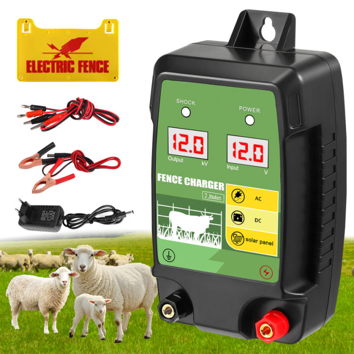 12V Electric Fence Energiser 2J Output 10 KV Peak, 7.5Miles Range ...