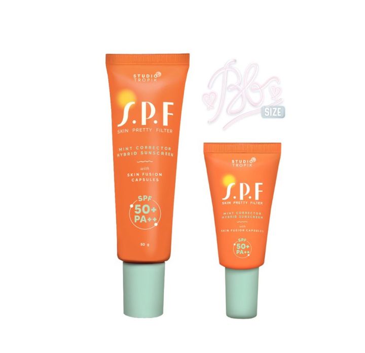 Studio Tropik S.P.F Mint Corrector Hybrid Sunscreen SPF50+ PA++ BY ...