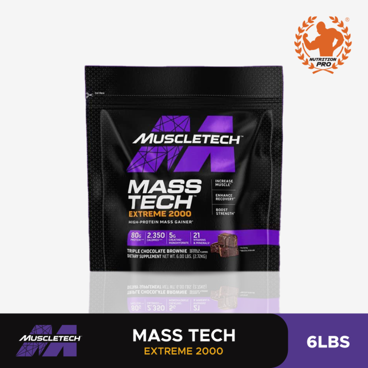 MUSCLETECH MASSTECH EXTREME 2000 6LBS - MASS GAINER , GAIN WEIGHT , MUSCLE GAIN , INCREASE ...