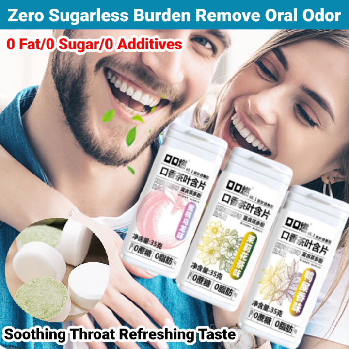 [ 0 Fat/0 Sugar/0 Additives] Fresh Breath Tea Tablets Eliminate Bad ...