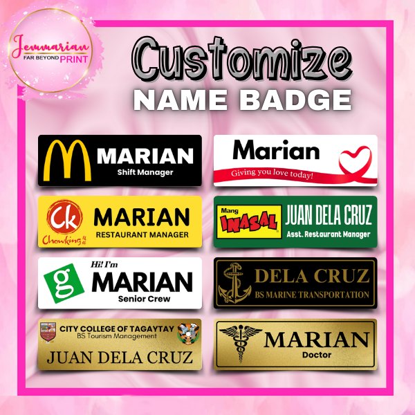 CUSTOMIZE NAME BADEG/NAME PLATE/ NAME TAG | Lazada PH