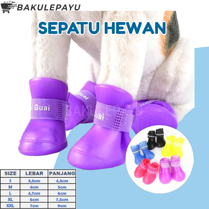 SEPATU HEWAN ANTI AIR ANJING KUCING ANTI SLIP WATERPROOF BESAR KECIL ...