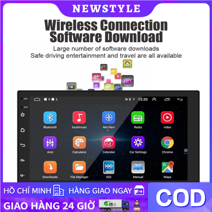 【HCM Vận Chuyển Nhanh】Màn android ô tô 7 inch Wifi Ram 2G - rom 32G, lắp được cho tất cả các ...