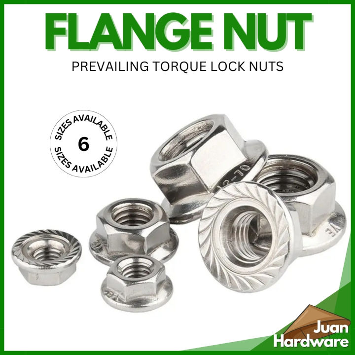 (5 PCS) Galvanized Flange Nuts 3mm 4mm 5mm 6mm 8mm 10mm Prevailing ...