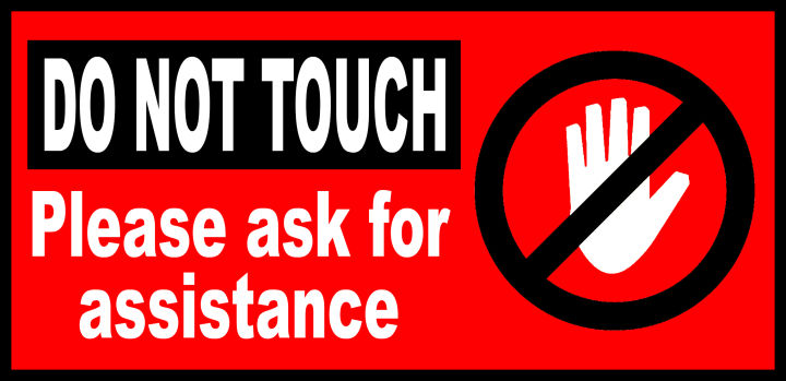 Sign Do Not Touch Please Ask For Assistance Signage Pvc Type Waterproof