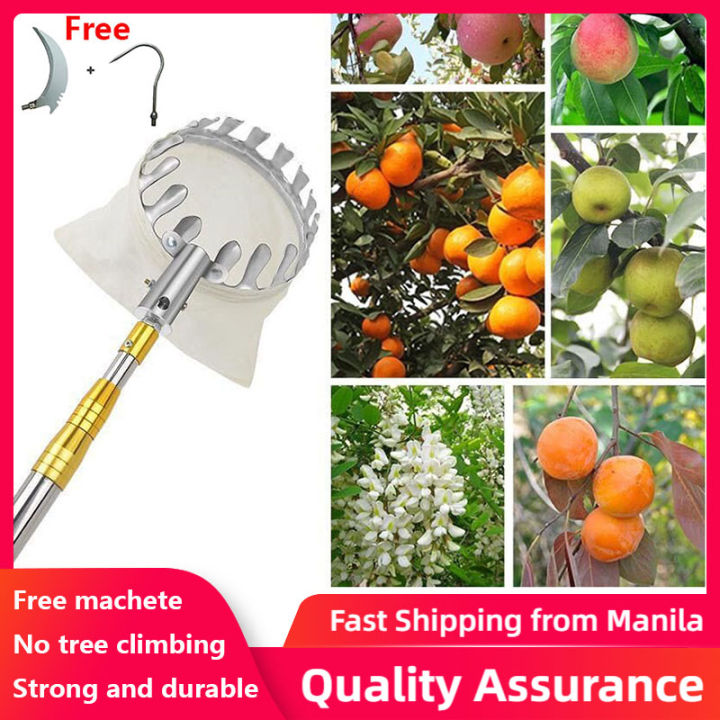 [Free Gift] Fruit Picking Artifact Telescopic Pole Fruit Picker Stainless Steel High Altitude ...