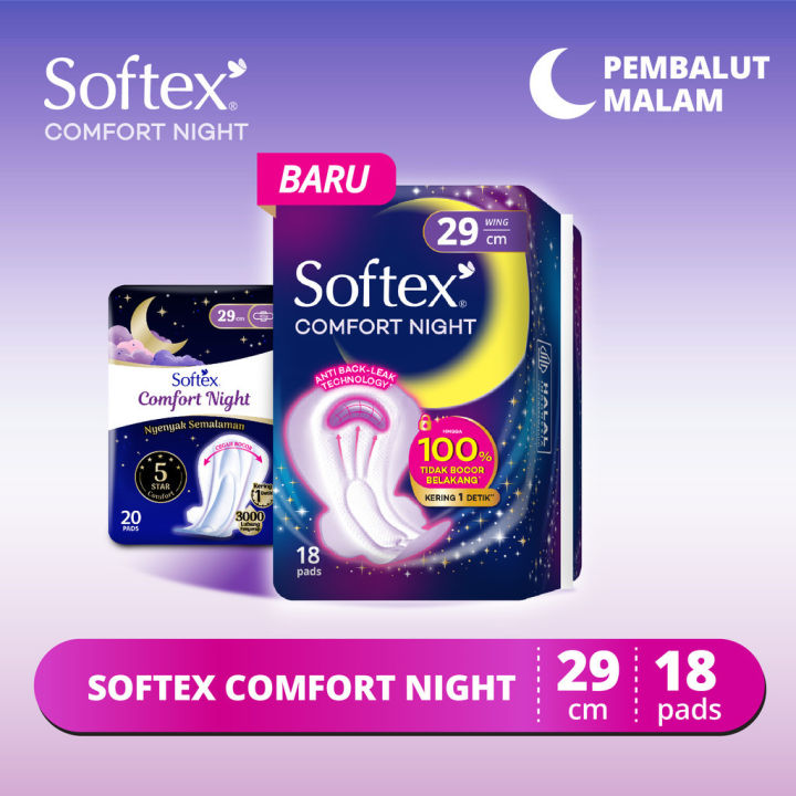 Softex Comfort Night 29cm 18 pads - Pembalut Malam | Lazada Indonesia