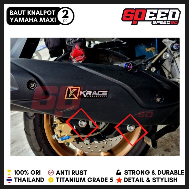 Titanium Probolt Baut Knalpot Yamaha NMAX Aerox Xmax Area Bawah 2pc ...
