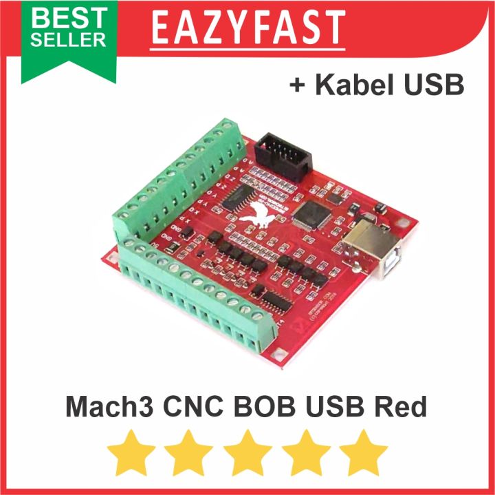 USB Mach3 Mach 3 CNC 4 Axis Controller Breakout Board BoB 100Khz Red ...