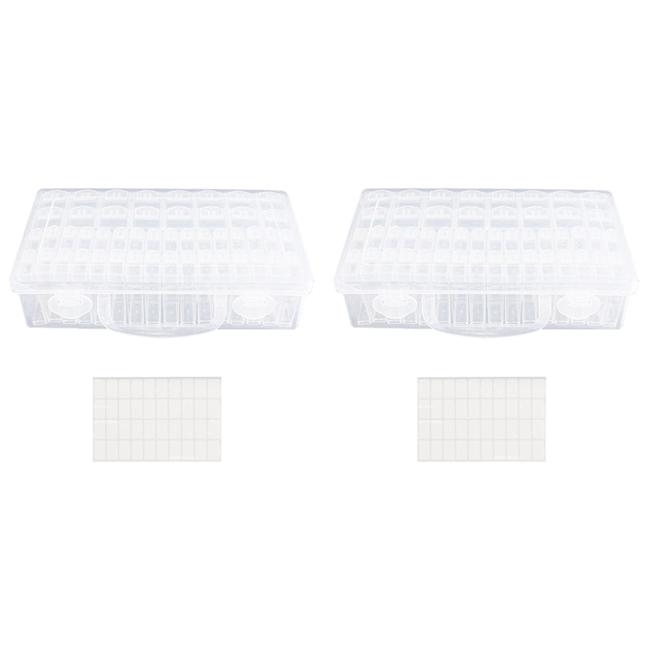 2X 48 Compartment Storage Box Clear Seed Bead Organizer Small Removable ...