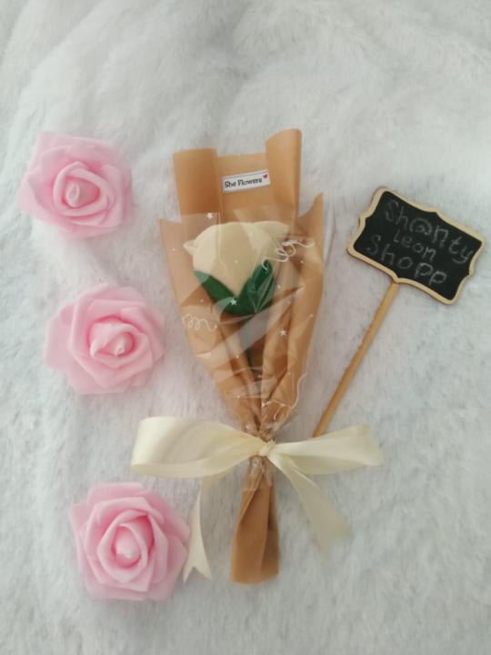 buket bunga artificial | single flowers | bunga satuan cream | Lazada ...