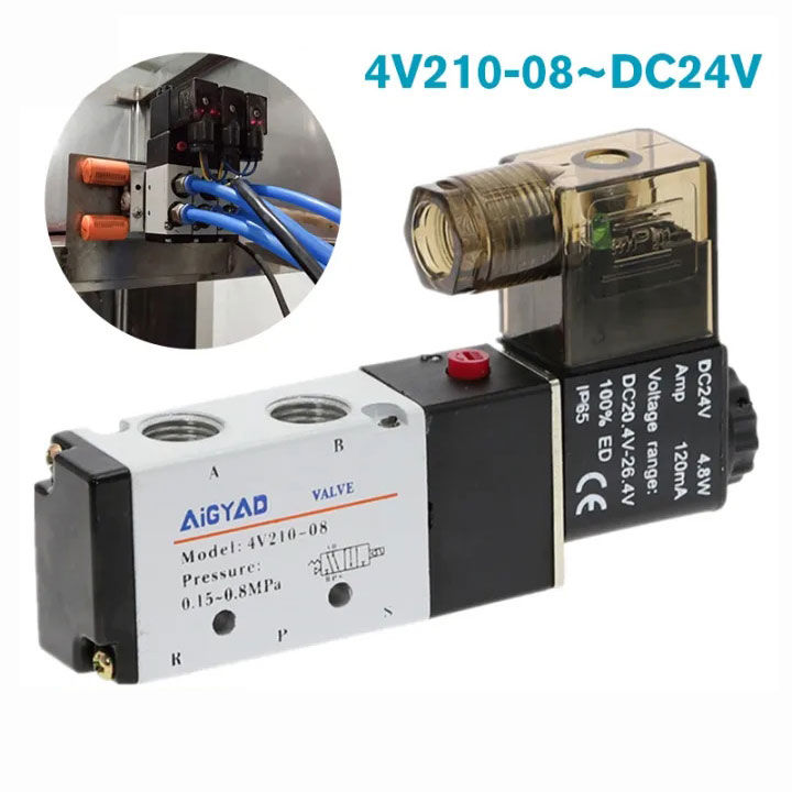 【COD + Local Seller】4V210-08 1/4" 5 Way Pneumatic Air Valve Control Air ...