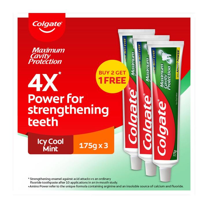 Colgate Maximum Cavity Protection Icy Cool Mint Toothpaste Valuepack ...