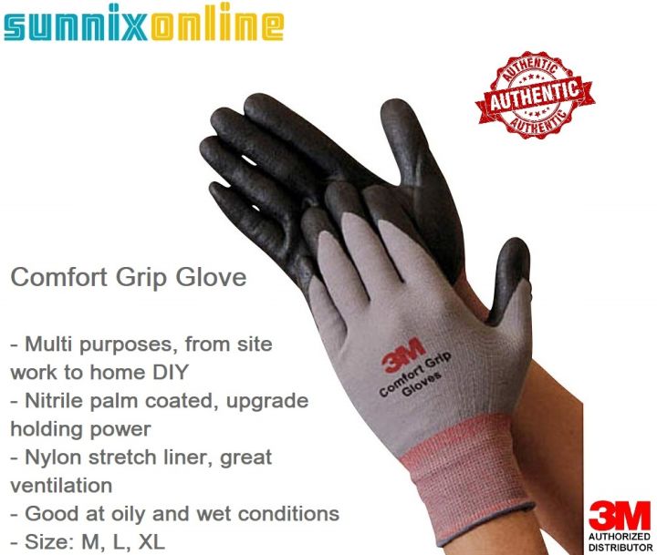3M Comfort Grip Glove, Grey Colour, for General Use | Lazada