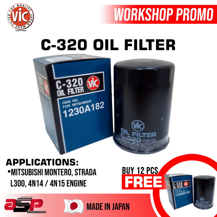 VIC C-320 Oil Filter for Mitsubishi Montero Sports Gen 3, Strada, L300 ...