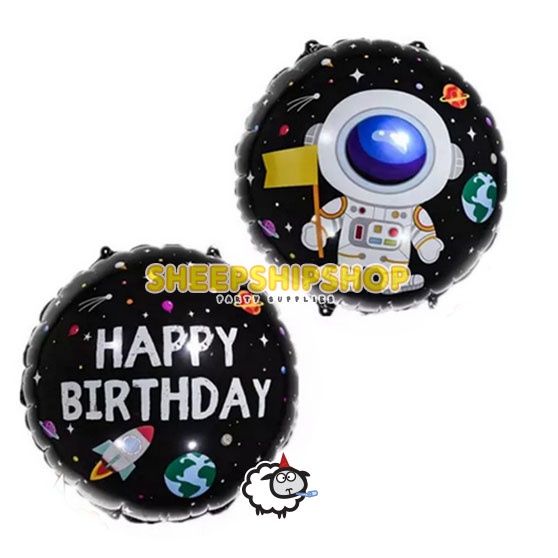 BALON FOIL BULAT ASTRONOT HAPPY BIRTHDAY Luar Angkasa Planet Ulang ...