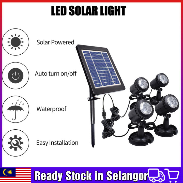Solar Light Lawn Spotlight Outdoor Waterproof Automatic Solar Garden ...