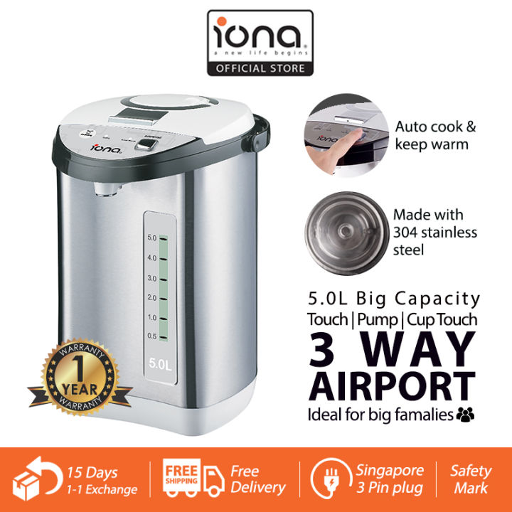 IONA 5L Electric Airpot Hot Water Dispenser | Stainless Steel Water ...