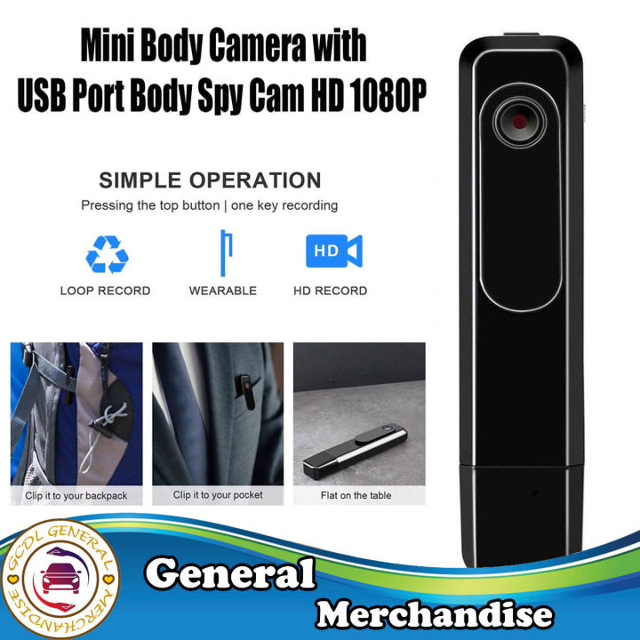 Mini Body Camera with USB Port Body Spy Cam HD 1080P Wireless Portable ...
