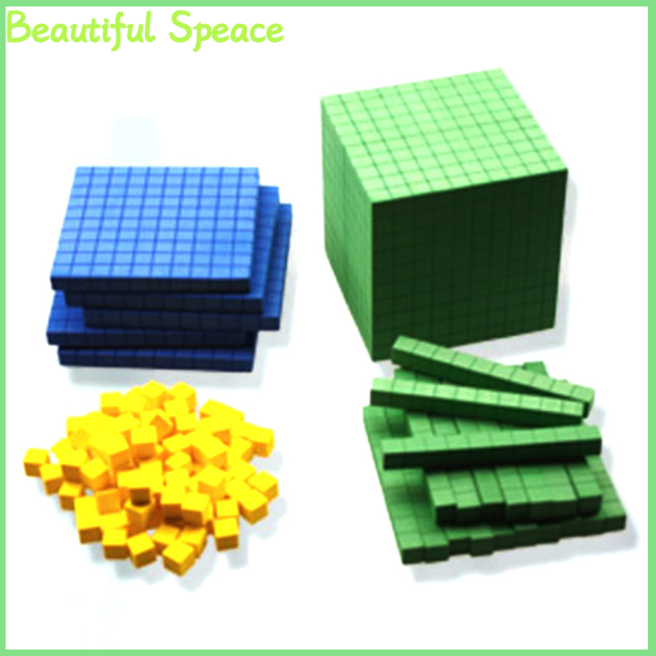 Beautiful Ten Blocks Complete Set Kids Math Plaything Plastic Math ...