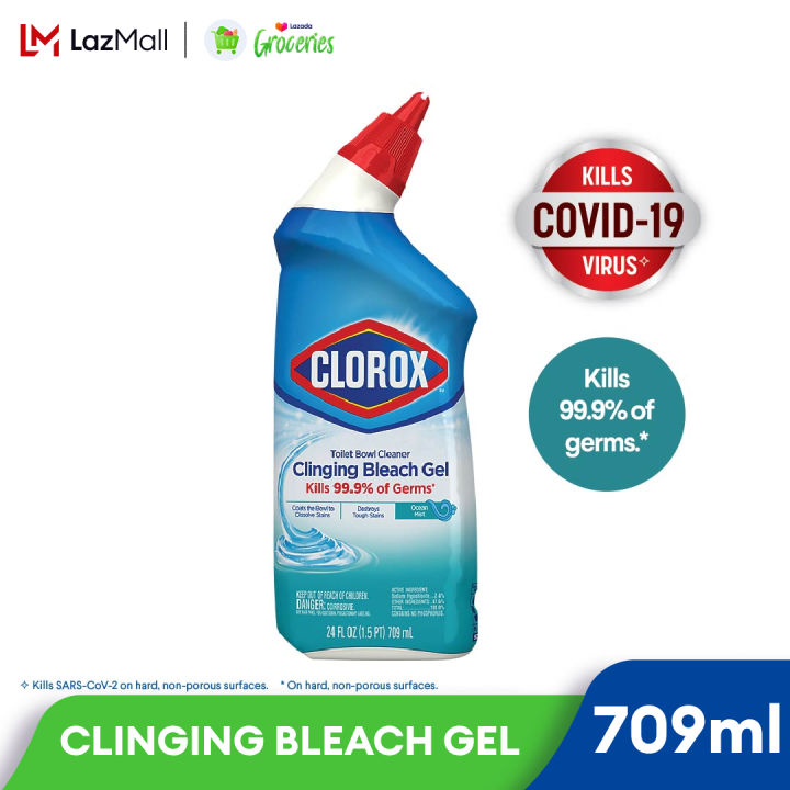CLOROX TOILET BOWL CLEANER CLINGING BLEACH GEL (OCEAN MIST) 709ML | Lazada