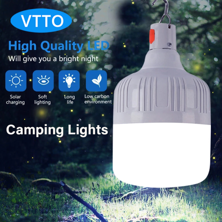 VTTO 500W Portable Camping Lights USB Rechargeable LED Bulb Camping ...