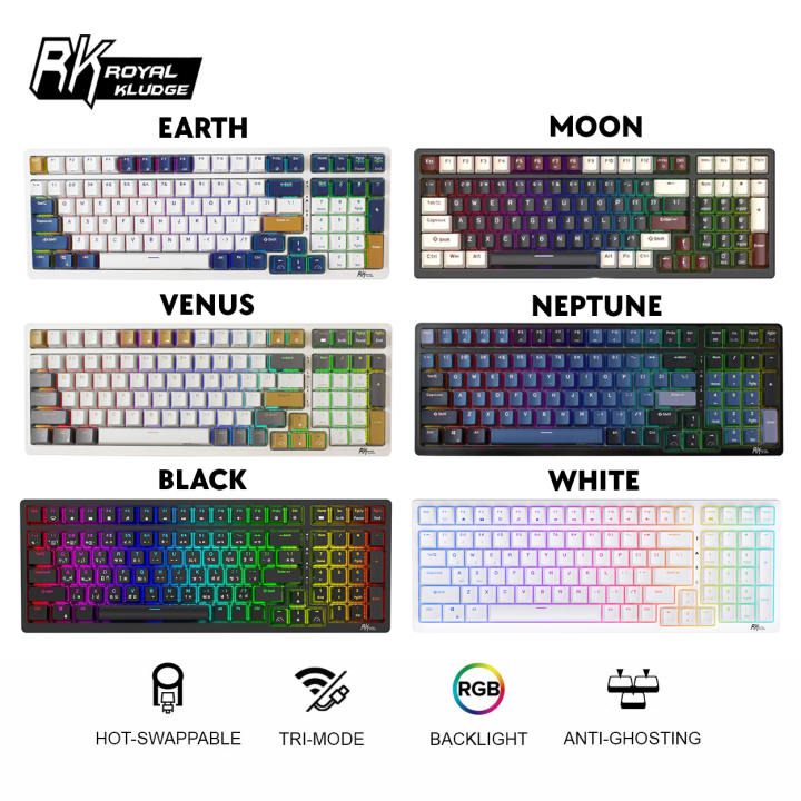 RK Royal Kludge RK98 96% Limited Edition Wireless Keyboard Tri-Mode ...