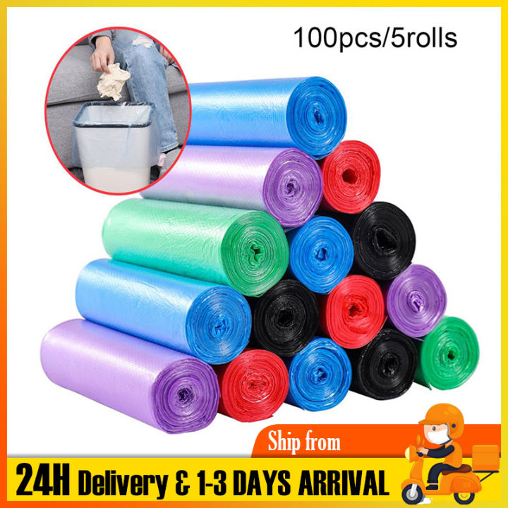 Color Garbage Bag Rubbish BagThicken Durable Automatic closing plastic ...