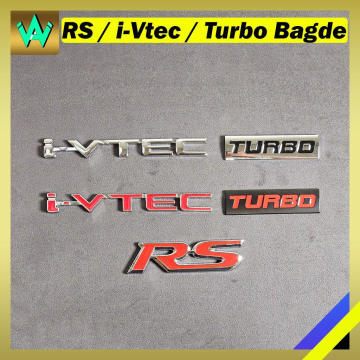 RS i-VTEC Turbo Badge Sticker Logo Emblems Car Accessories Honda City ...
