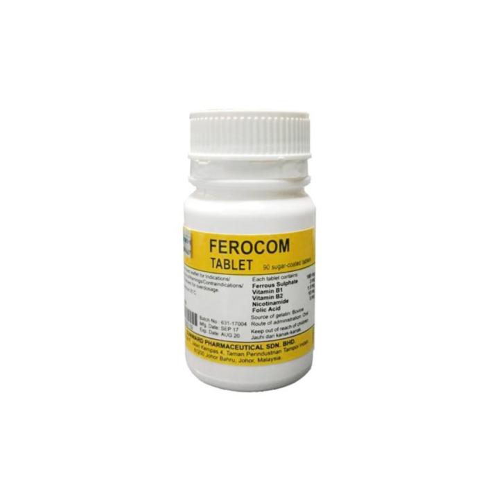 Ferocom - 90's folic acid vitamin b1 b2 | Lazada