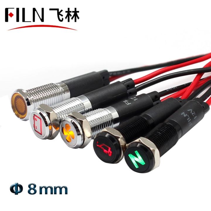 8mm mini waterproof metal led indicator light pilot signal lamp car ...