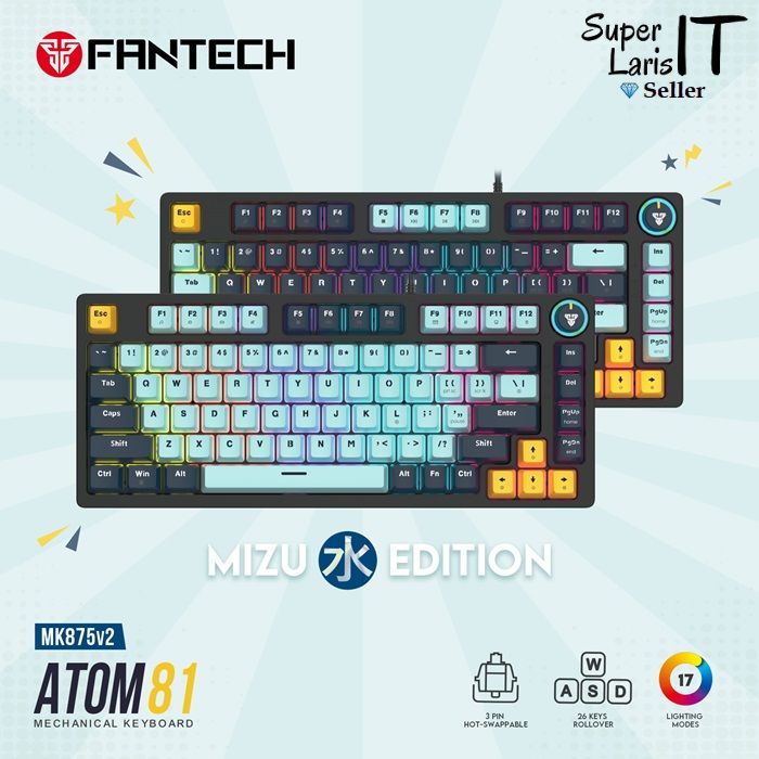 Keyboard Gaming Fantech ATOM 81 MK875 v2 MK 875 v2 MIZU EDITION ...