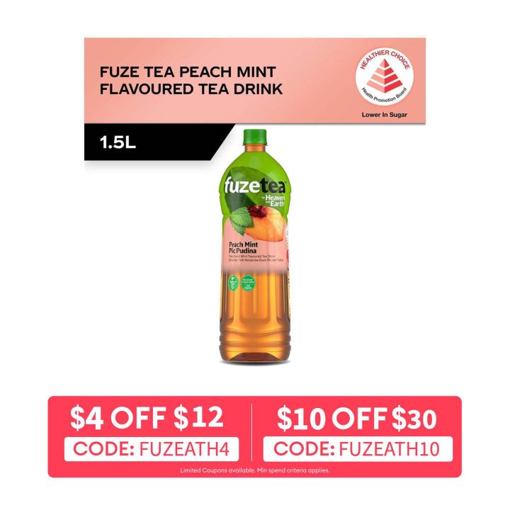 Fuze Tea Peach Mint Flavoured Tea Drink (1.5L) | Lazada Singapore