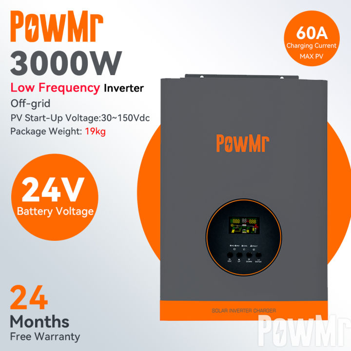 PowMr 3KW Low Frequency Built In Toroidal transformers Hybrid Solar ...