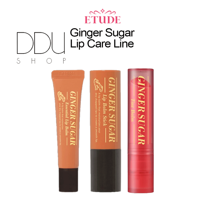 ETUDE Ginger Sugar Lip Care Line (Ginger Sugar Essential Lip Balm ...