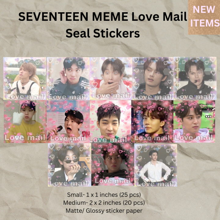 SEVENTEEN MEME Love Mail Seal Stickers (20-25 pcs) | Lazada PH