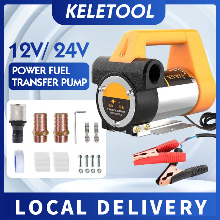 12V Electric Fuel Oil Pump Portable Car Fuel Transfer Pump Auto ...