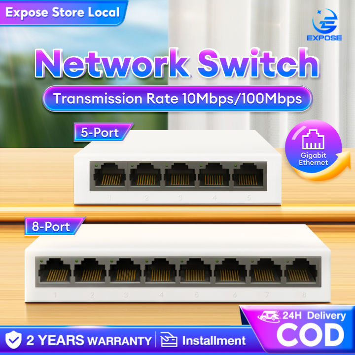 Network Switch 5-Port 10/100Mbps Gigabit Ethernet 8-Port Desktop ...