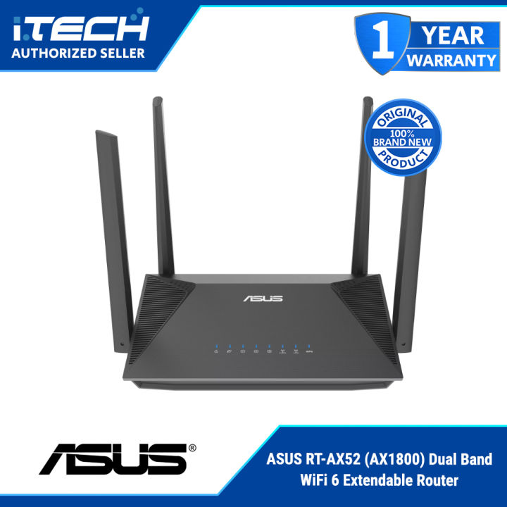 ASUS RT-AX52 (AX1800) Dual Band WiFi 6 Extendable Router | Lazada PH