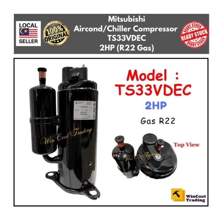Mitsubishi AirCond/Chiller Compressor 2HP (R22 Gas) Model : TS33VDEC | Lazada