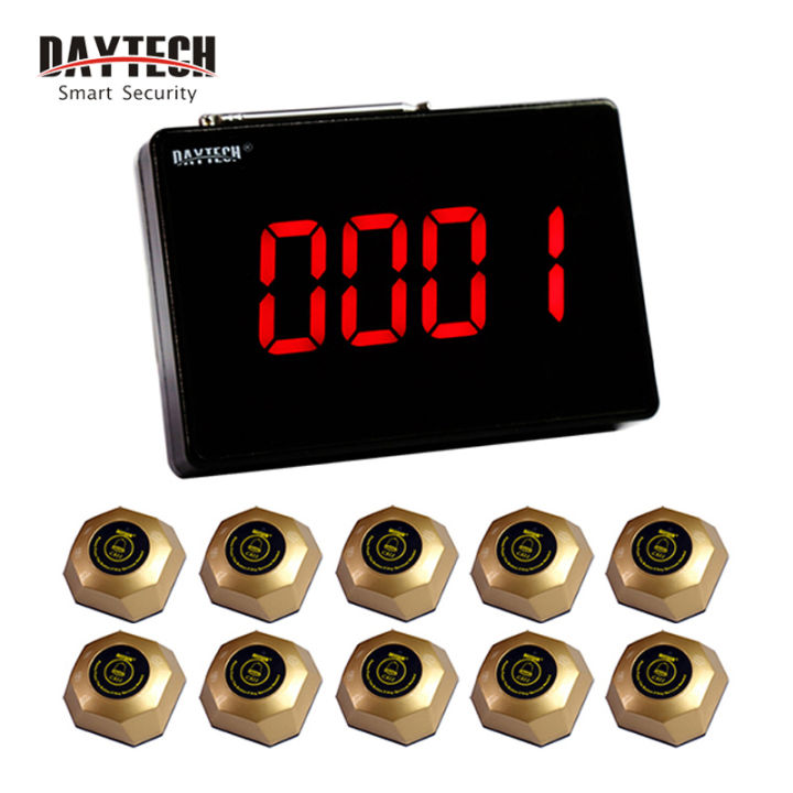 DAYTECH Restaurant Table Buzzer Wireless Calling System Waiter Service Calling Pager calling ...
