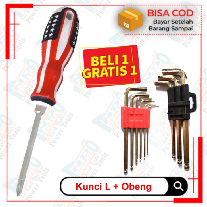 Obeng USA Putar Pemutar Baut (+) (-) Amerika Bolak Balik Plus Minus ...