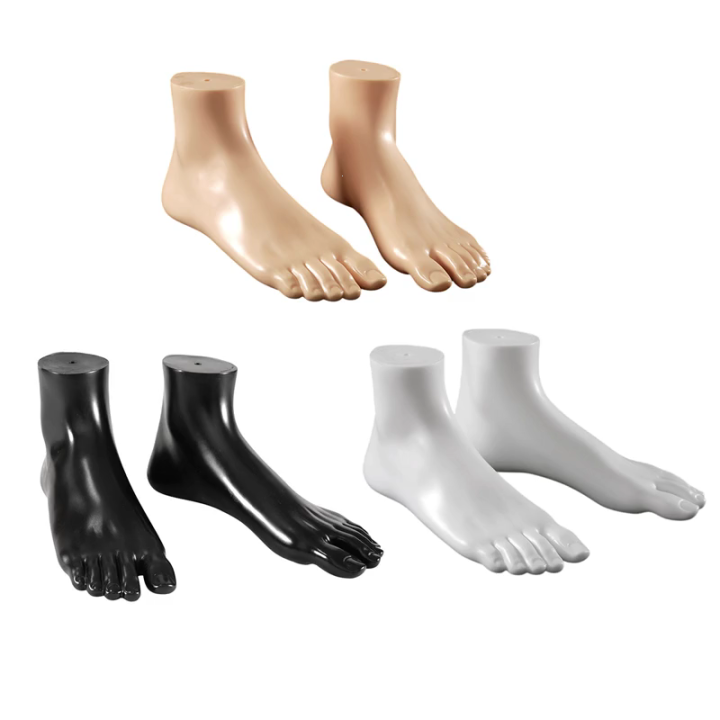 1 Pair Female Realistic Foot Model Foot Replicas Soft PVC Texture ...