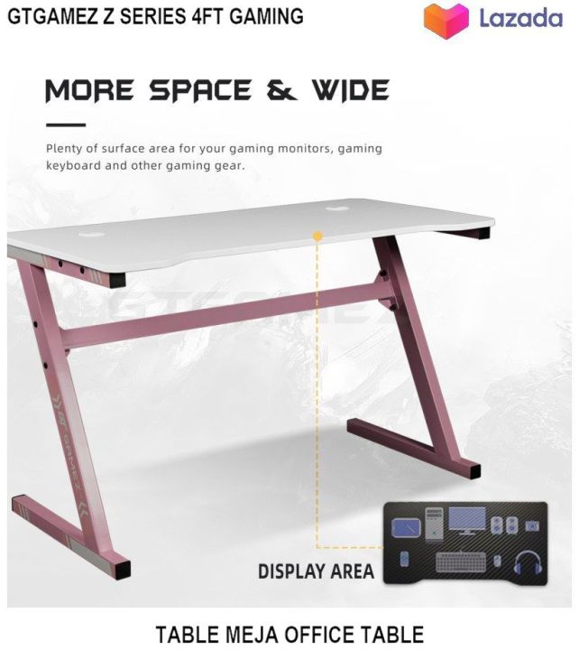 Gtgamez z series 4ft gaming table meja gaming office table meja belajar ...