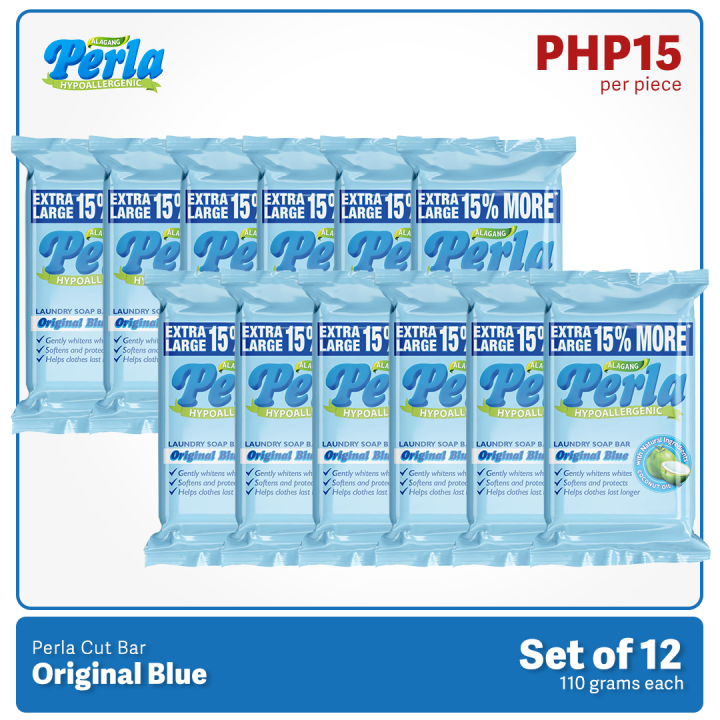 Perla Laundry Cut Bar Detergent 110g Original Blue - Home Care (Set of ...