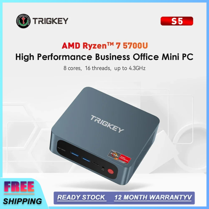 TRIGKEY MINI PC AMD R7 5700U DDR4 16G 512G SSD 8C/16T Windows 11 4K HD ...