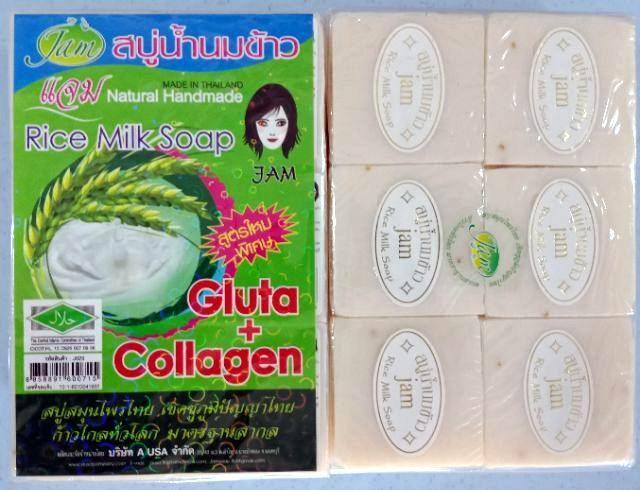 Jam Thailand Rice Milk Soap Gluta + Collagen 12pcs 泰國香米皂 (12块包装 ...