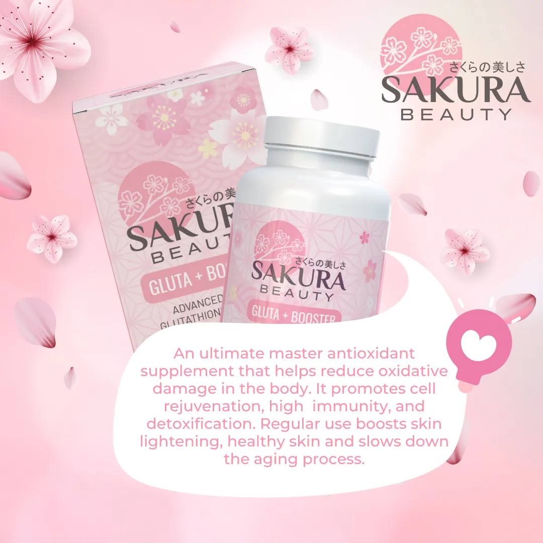 Authentic SAKURA BEAUTY Gluta + Booster, 500mg, 60 Capsules - BUY 1 ...