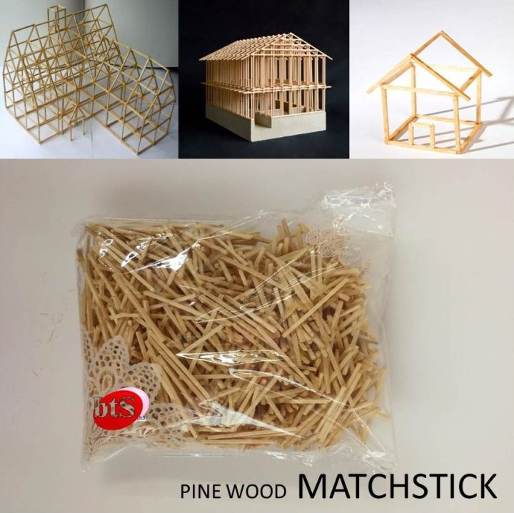 Pine Wood Matchstick Architectural Model Making & Craft (Packet ...
